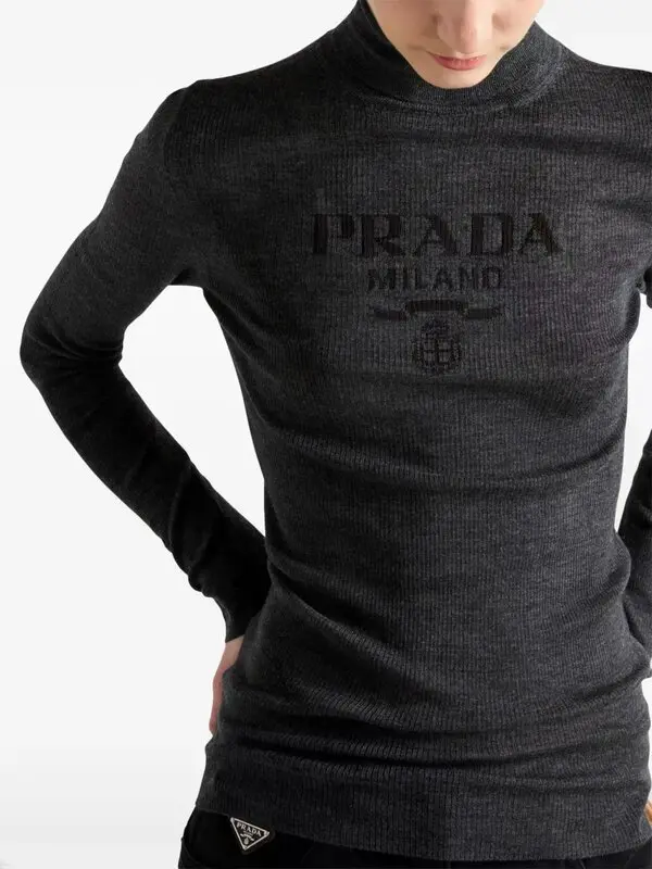 Prada Wool Turtleneck Sweater - Grey