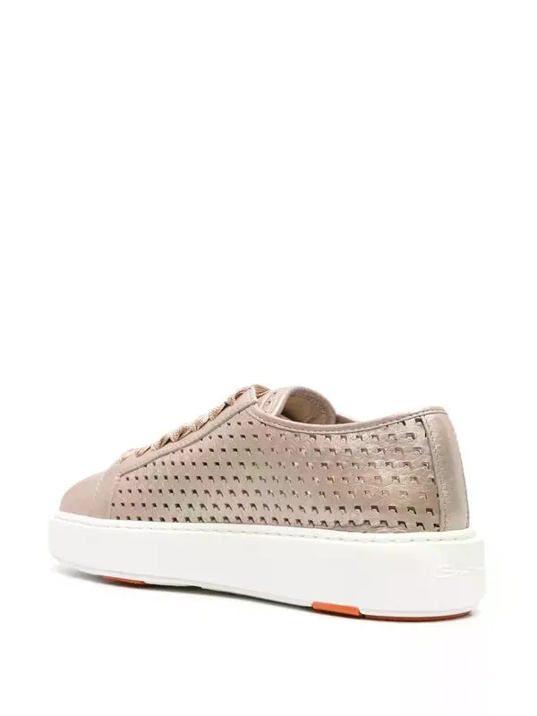 Santoni Perforated Leather Sneakers