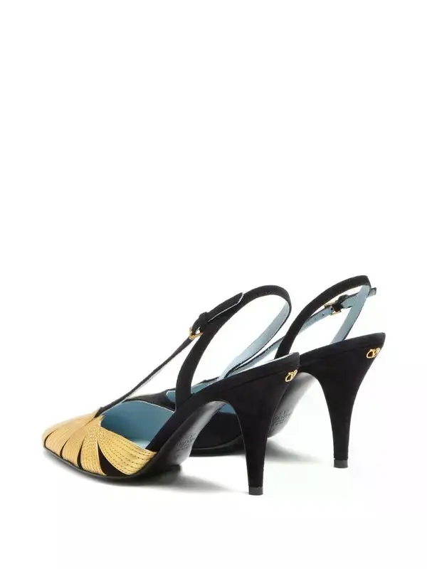 Valentino Garavani Foliage Slingback Pumps - Black