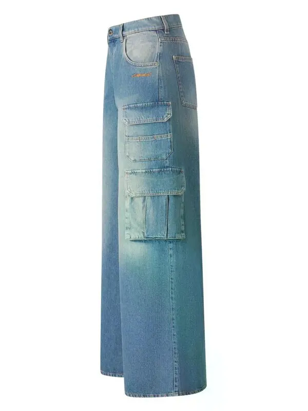 Off-White Logo-embroidered Cargo Jeans