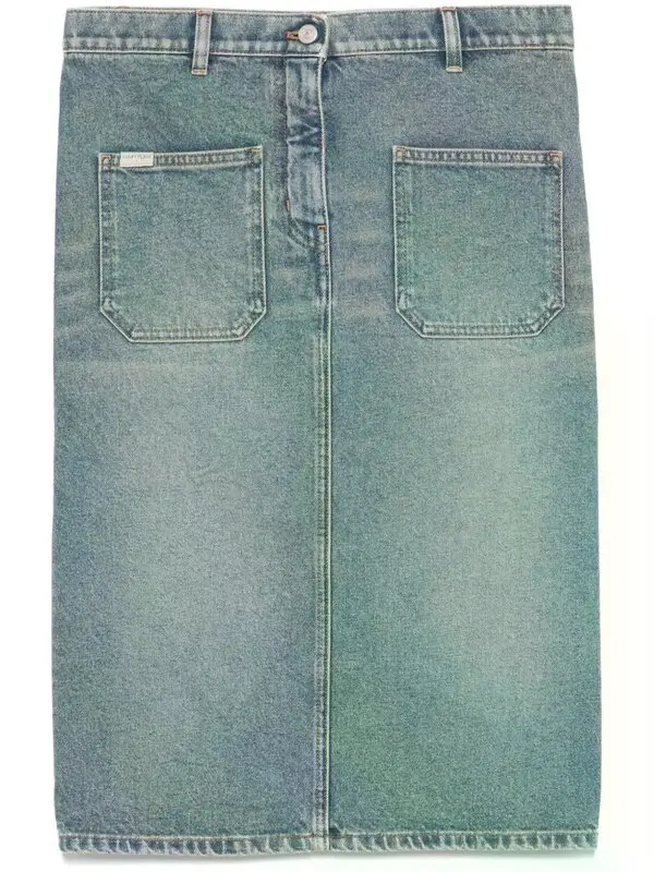 COURREGES Denim Midi Skirt - Blue
