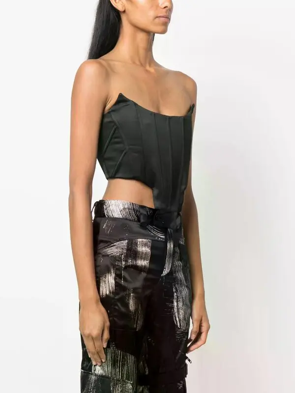 Giuseppe Di Morabito Strapless Satin Corset Top