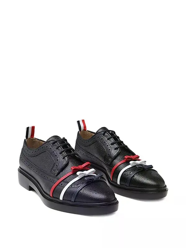 Thom Browne Rubber Sole Longwing Brogues With Three Bows