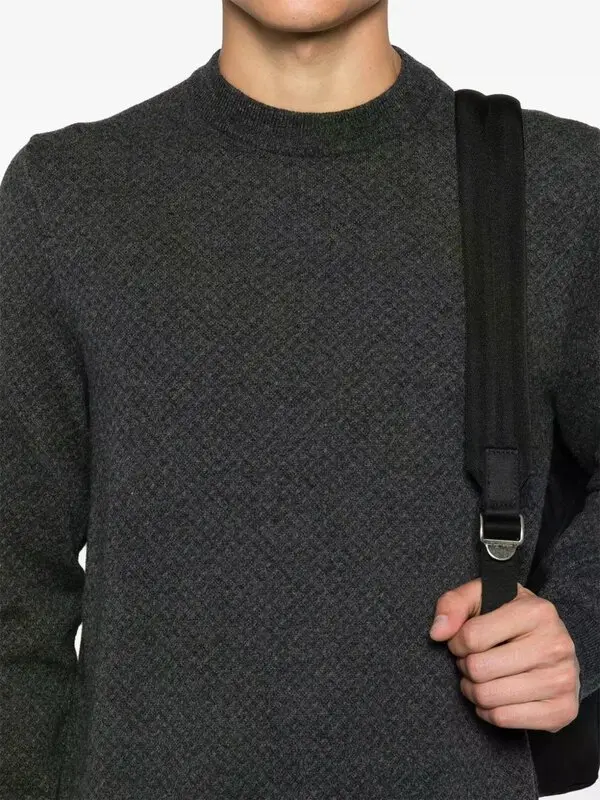 BOSS Patterned Jacquard Virgin Wool-blend Sweater