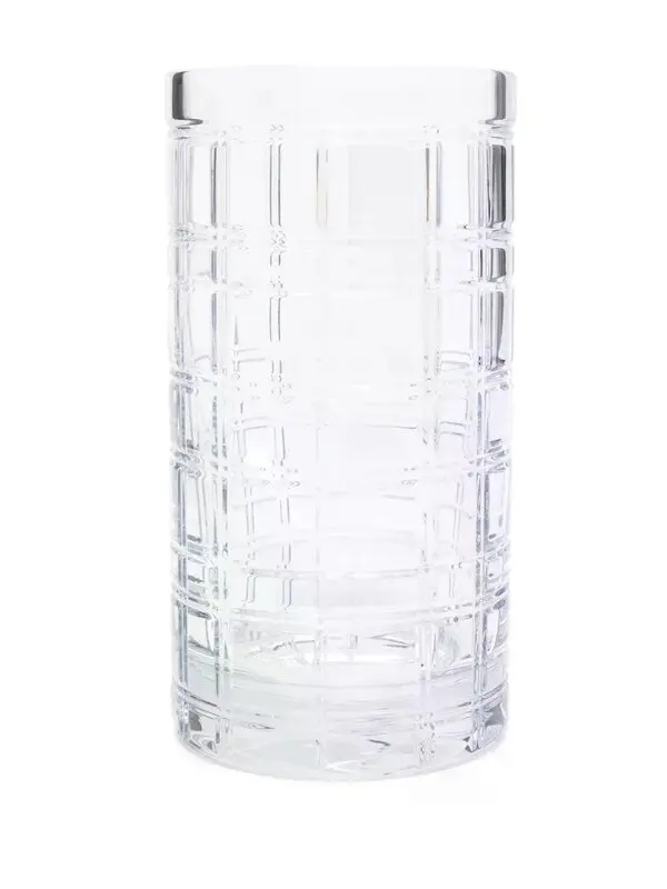 Ralph Lauren Medium Hudson Plaid Glass Vase - Neutrals