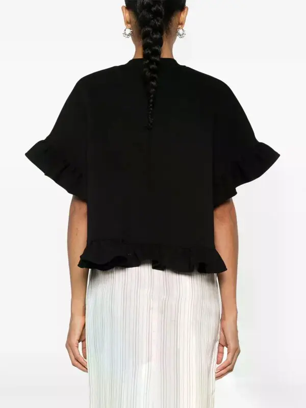 IOANA CIOLACU Peony Sweatshirt With Ruffle Trim - Black