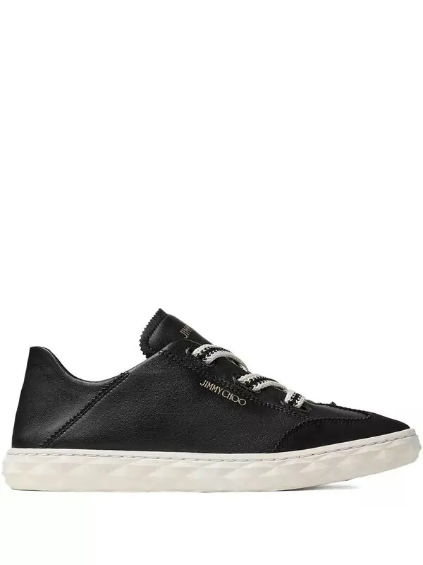 JIMMY CHOO Diamond Light Flex Leather Sneakers - Black