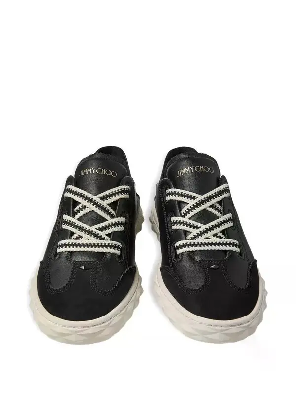 JIMMY CHOO Diamond Light Flex Leather Sneakers - Black