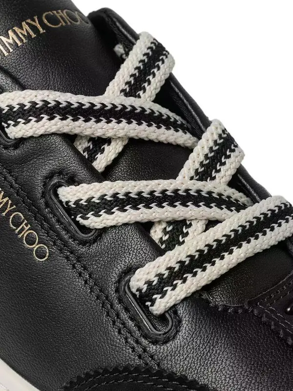 JIMMY CHOO Diamond Light Flex Leather Sneakers - Black