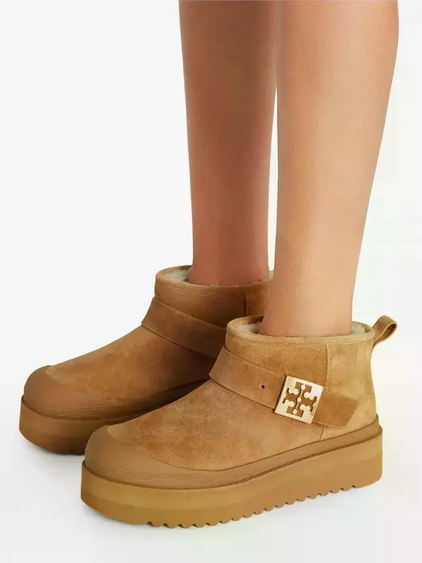 Tory Burch Mellow Platform Boots - Neutrals