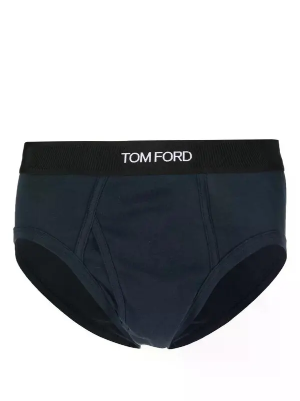 TOM FORD Logo-waistband Briefs - Blue