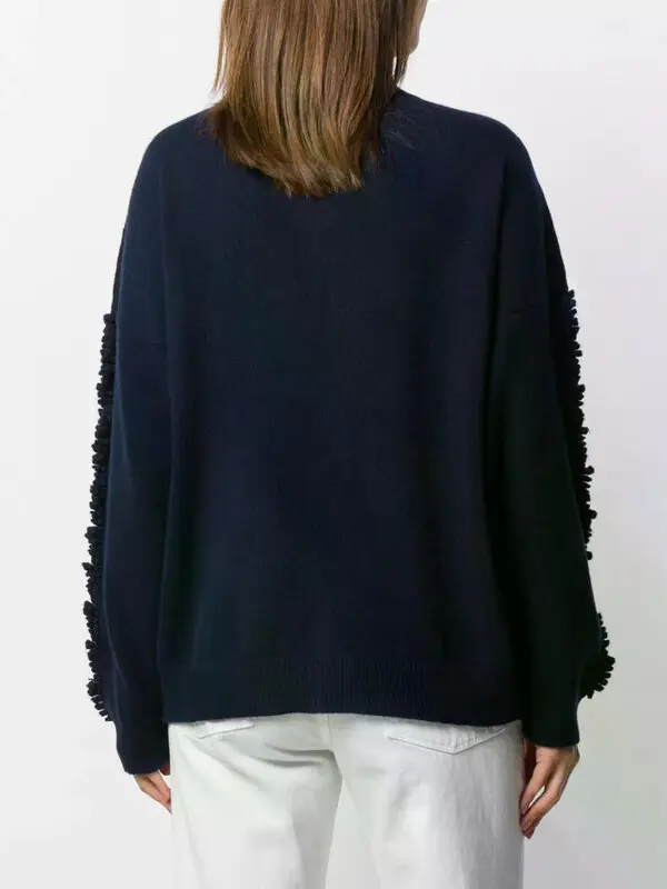 BARRIE Textured Sleeves Detail Jumper - Blue