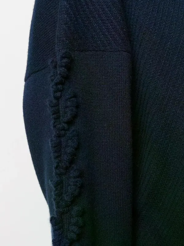 BARRIE Textured Sleeves Detail Jumper - Blue
