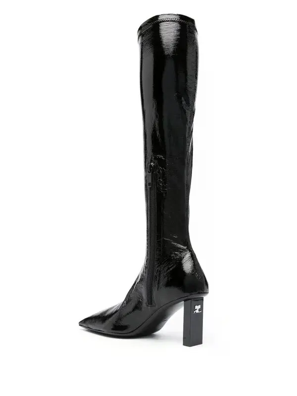 COURREGES 80mm Knee-high Leather Boots