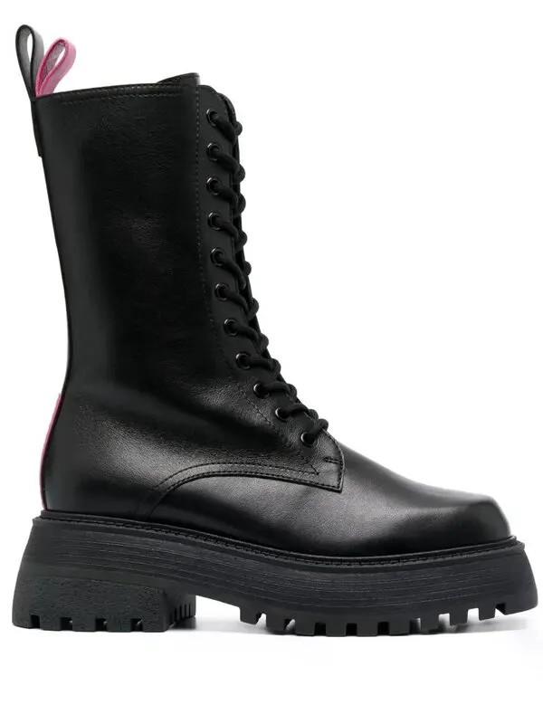 3JUIN Lace-up Leather Boots