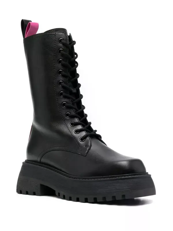 3JUIN Lace-up Leather Boots