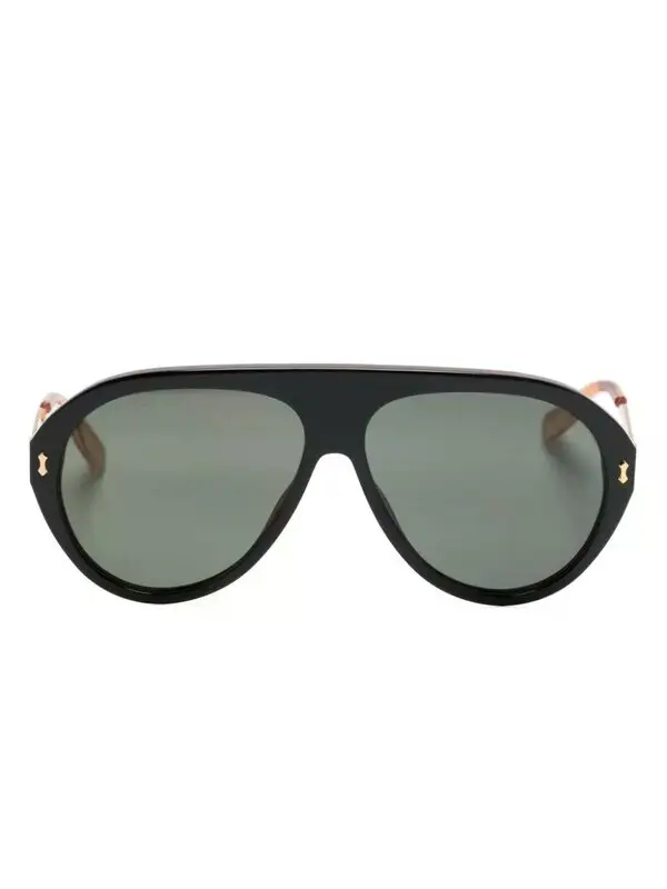 Gucci Logo-engraved Navigator-frame Sunglasses