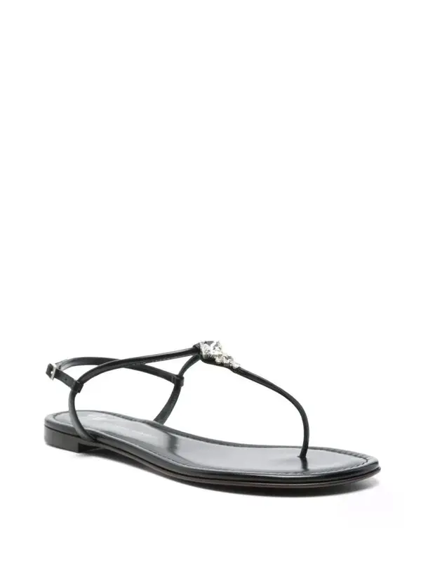 GIUSEPPE ZANOTTI Anyelle Flat Sandals - Black