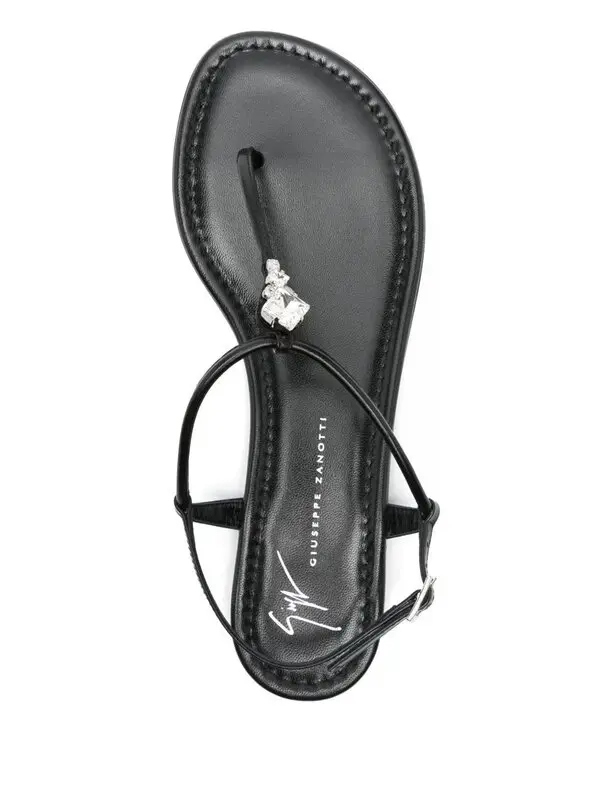 GIUSEPPE ZANOTTI Anyelle Flat Sandals - Black