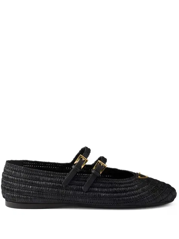 Prada Woven Mary Jane Ballet Flats