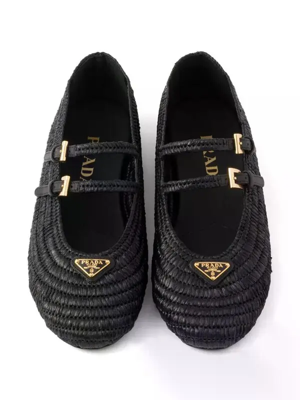 Prada Woven Mary Jane Ballet Flats