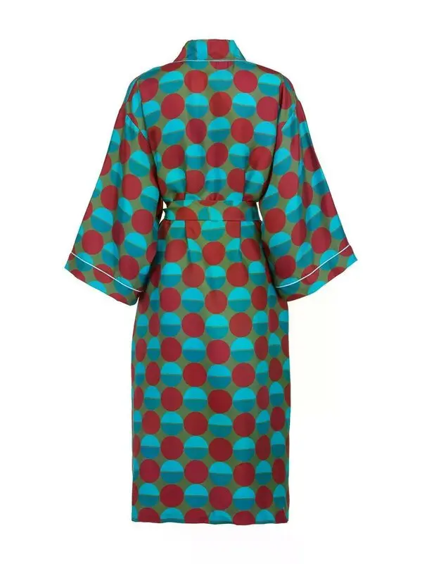 La DoubleJ Geometric-print Silk Robe
