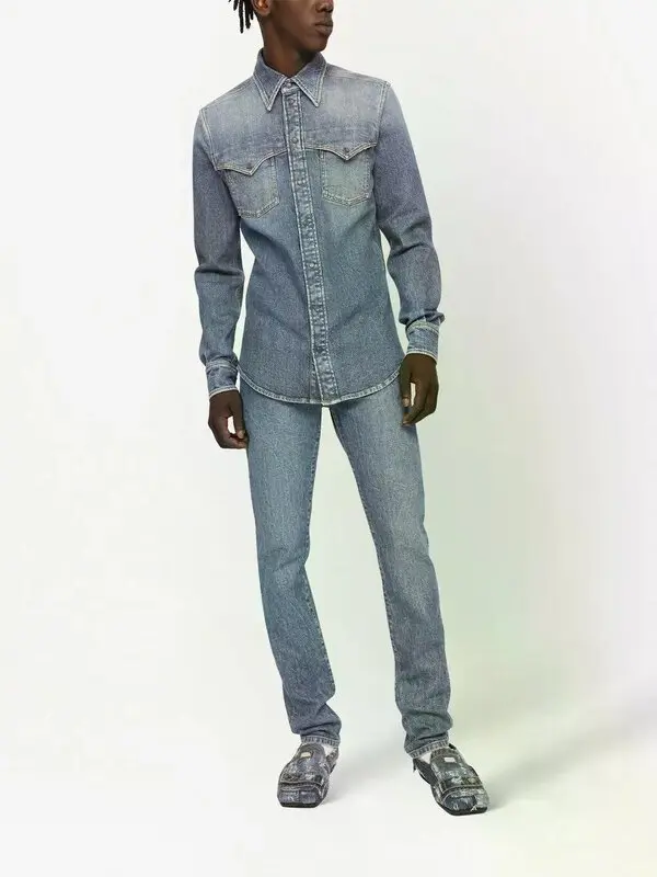 Dolce & Gabbana Logo-appliqué Skinny Jeans - Blue