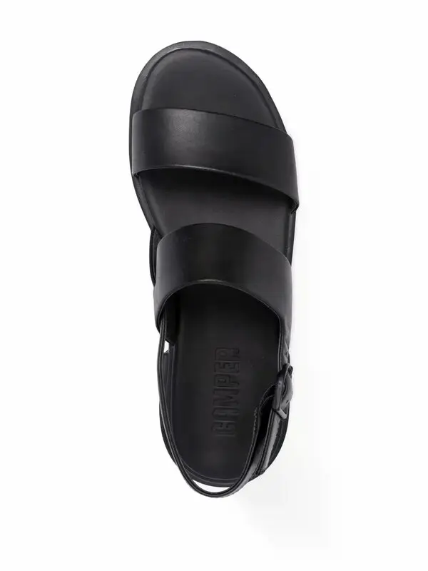 Camper Edy Slingback Leather Sandals - Black