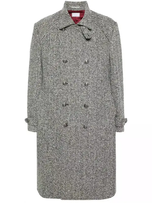Brunello Cucinelli Herringbone-pattern Double-breasted Coat
