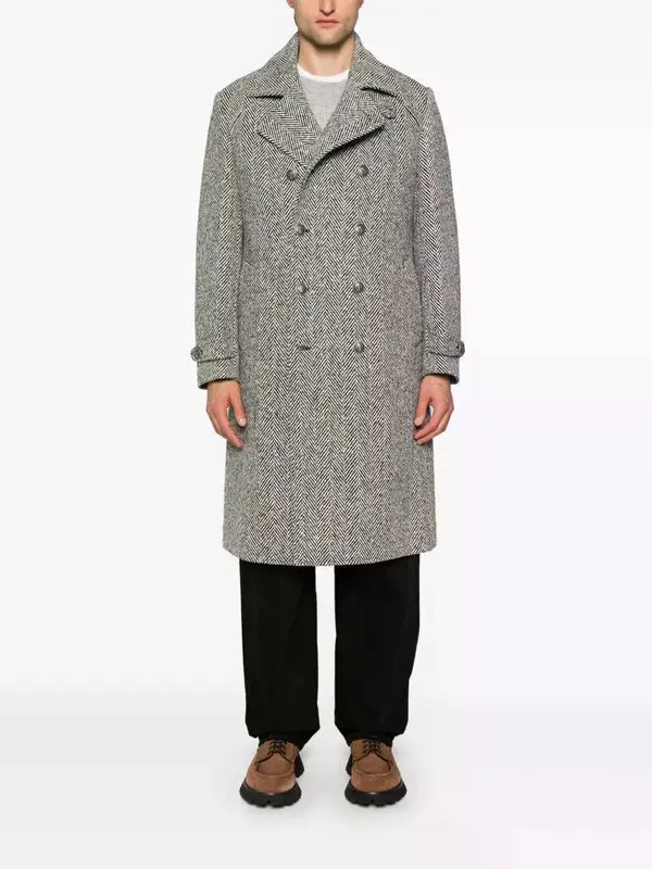 Brunello Cucinelli Herringbone-pattern Double-breasted Coat