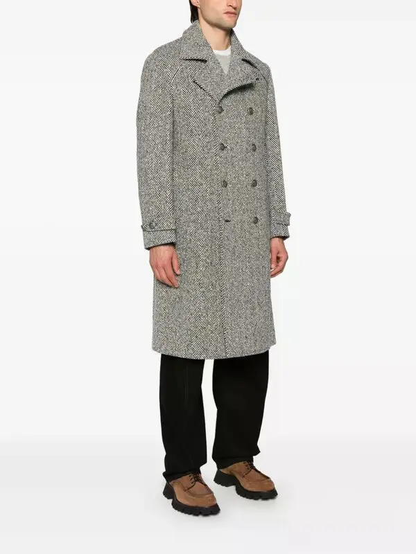 Brunello Cucinelli Herringbone-pattern Double-breasted Coat