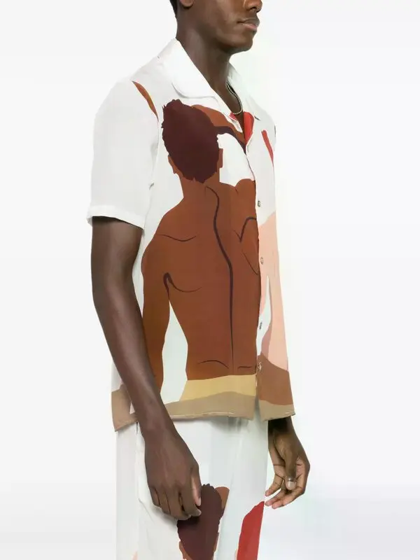 AMIR SLAMA Graphic-print Silk Shirt
