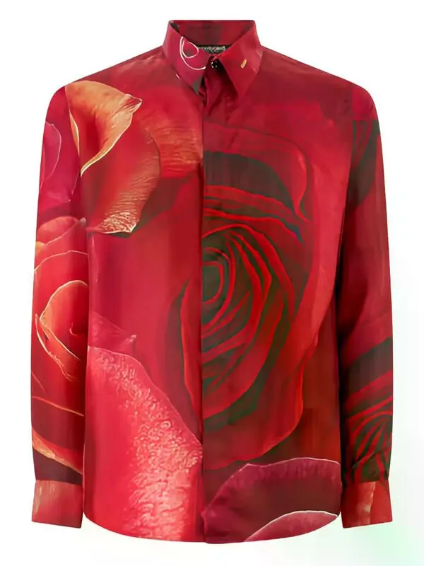Roberto Cavalli Floral Print Silk Shirt