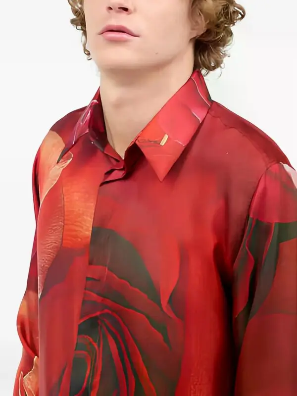 Roberto Cavalli Floral Print Silk Shirt