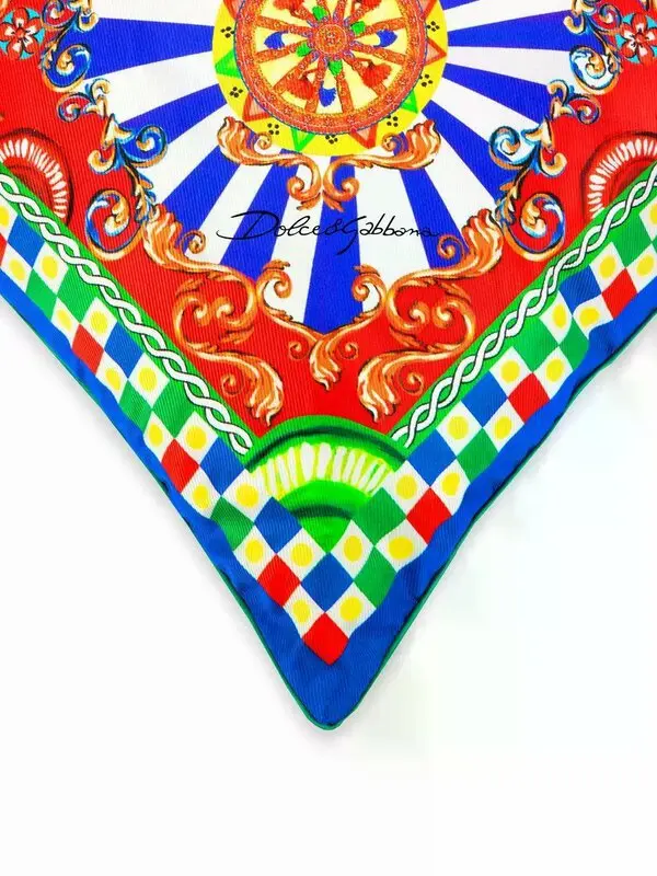 Dolce & Gabbana Medium Carretto-print Silk Cushion