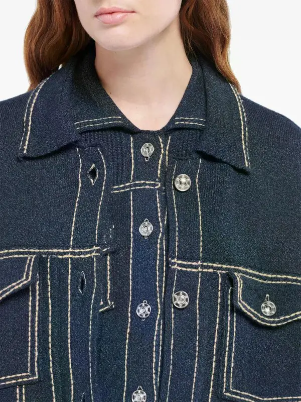 BARRIE Contrast-stitching Denim-effect Jacket