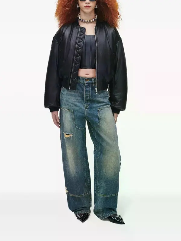 Marc Jacobs Leather Bomber Jacket