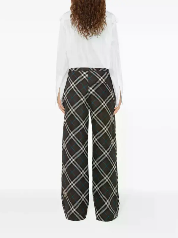 Burberry Check-pattern Silk Trousers
