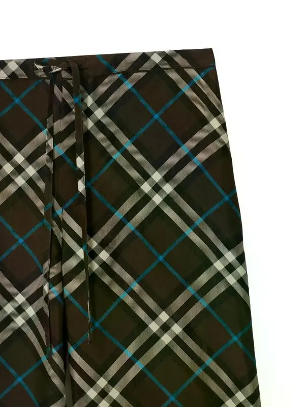 Burberry Check-pattern Silk Trousers