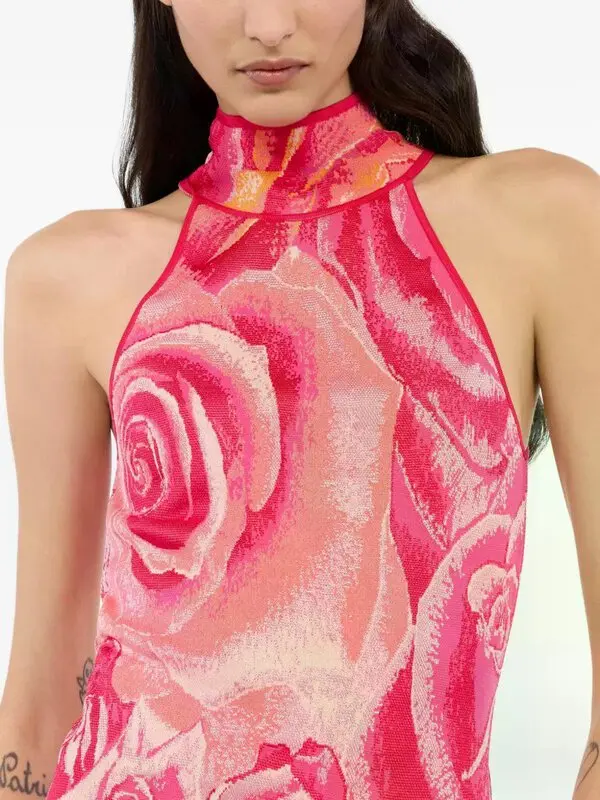 Roberto Cavalli Floral-print Halterneck Top