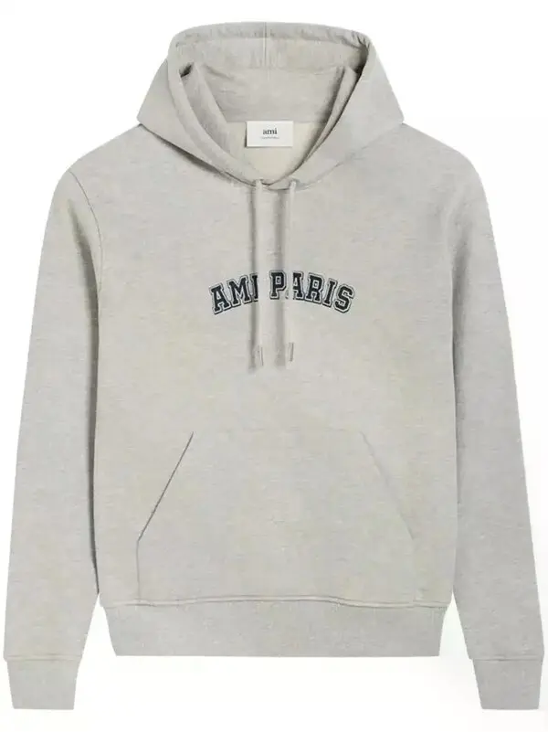 AMI Paris Logo Print Cotton Hoodie