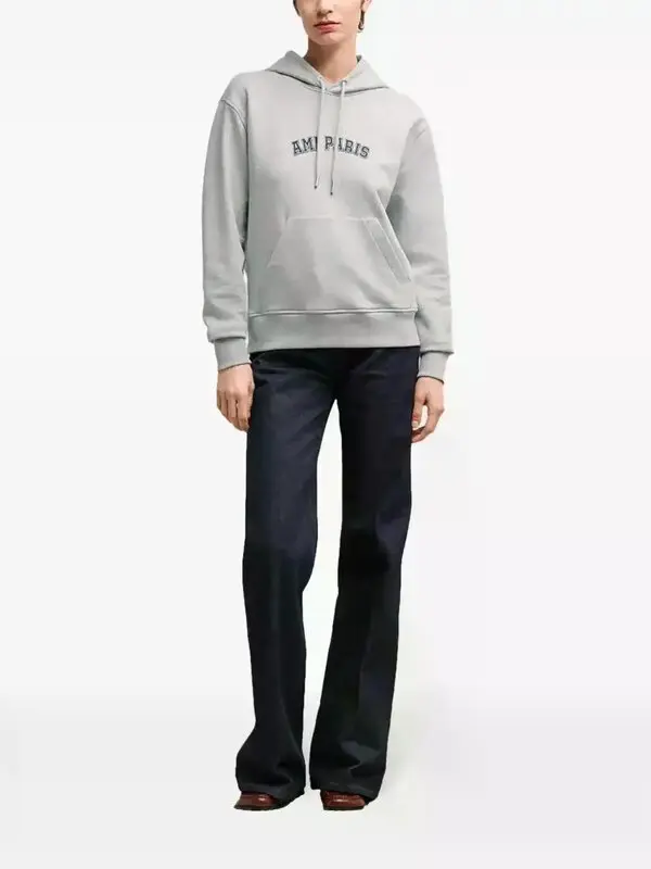 AMI Paris Logo Print Cotton Hoodie