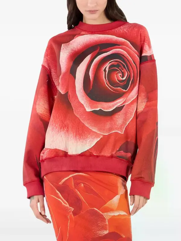 Roberto Cavalli Rose-print Sweatshirt