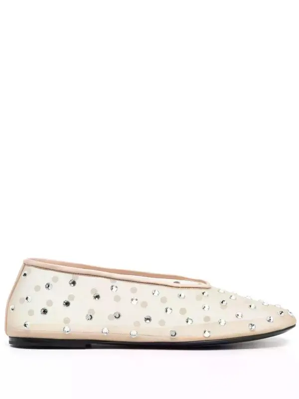 Khaite Marcy Mesh Ballet Pumps - Neutrals
