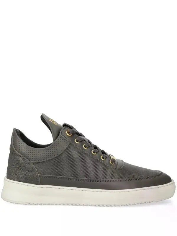 Filling Pieces Logo-embroidered Leather Sneakers - Grey