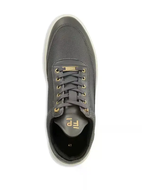 Filling Pieces Logo-embroidered Leather Sneakers - Grey