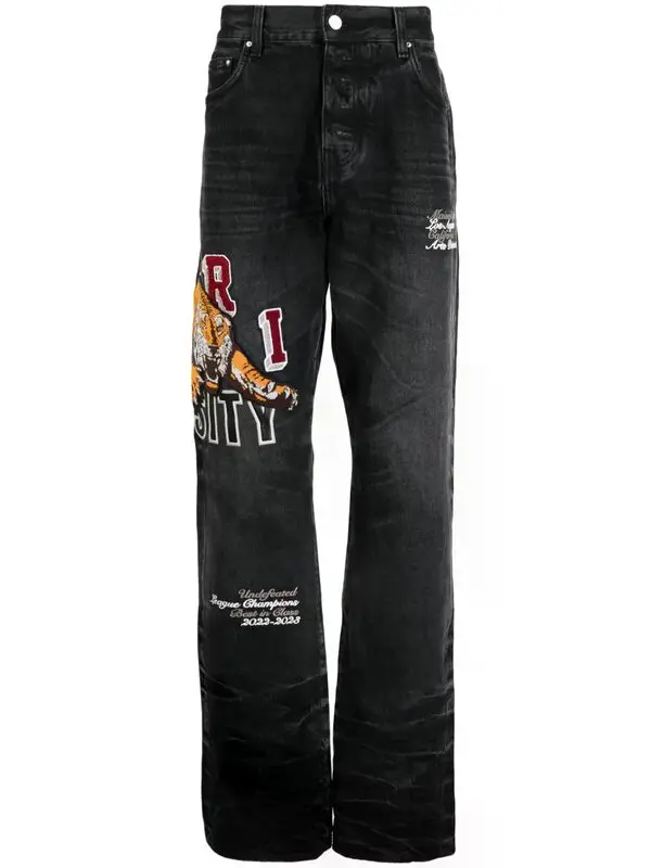 Amiri Varsity Tiger Straight-leg Jeans