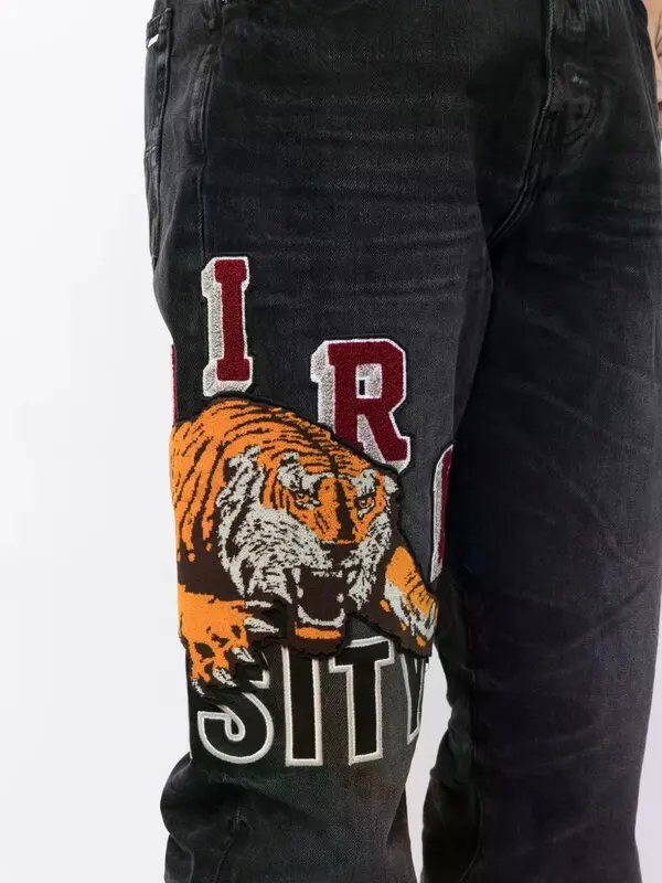 Amiri Varsity Tiger Straight-leg Jeans
