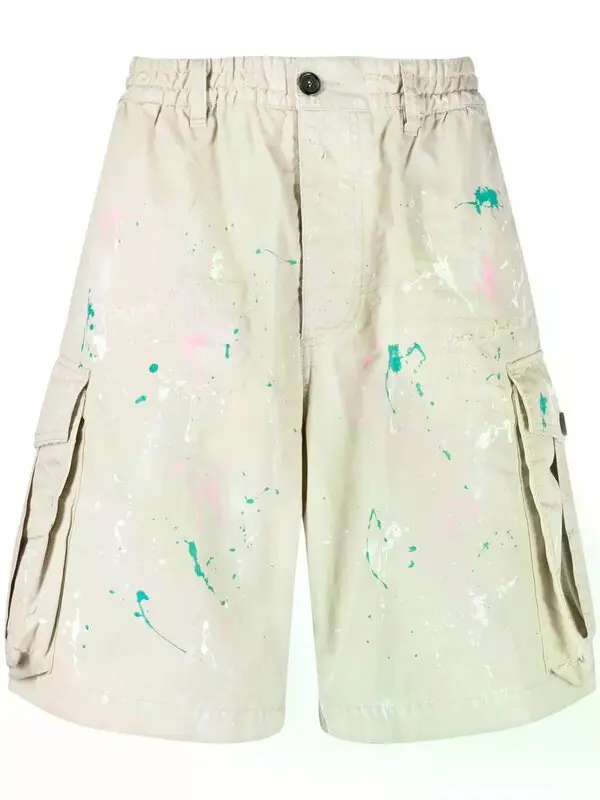 Dsquared2 Paint Splatter Cargo Shorts - Neutrals