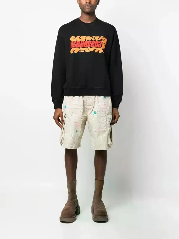 Dsquared2 Paint Splatter Cargo Shorts